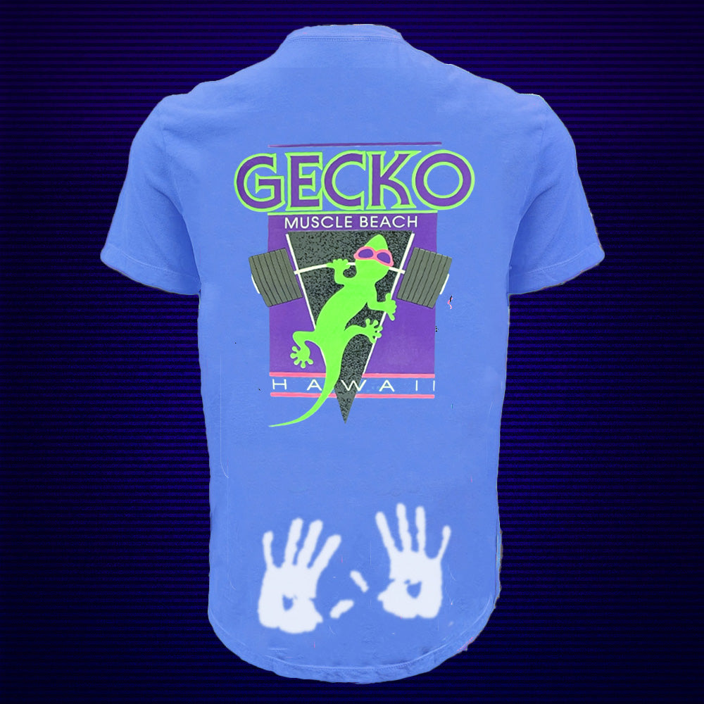 1988 HyperFlash Muscle Beach V2 Blue-To-White Tee | Gecko Hawaii