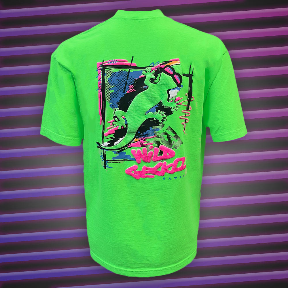 Secret 1988 Gecko Graffiti Neon Green (Single Stitch) | Gecko Hawaii