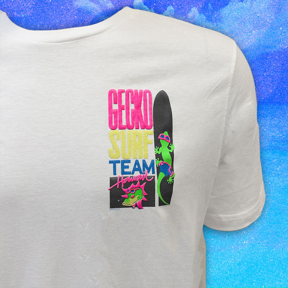 Gecko Surf Team '89 Classic White Beach Tee | Gecko Hawaii