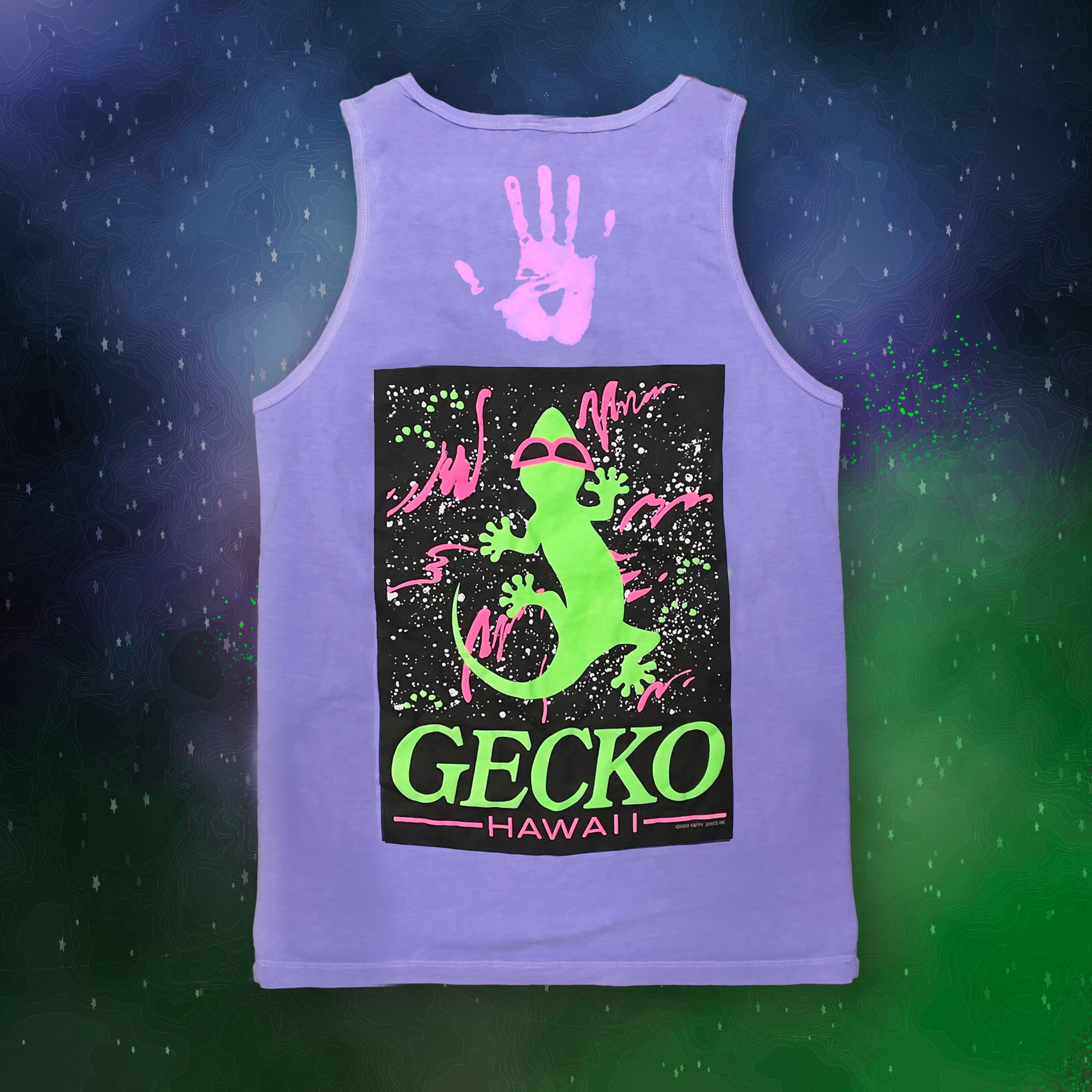 Space Gecko - HyperFlash Color Change Tank Top Purple | Gecko Hawaii