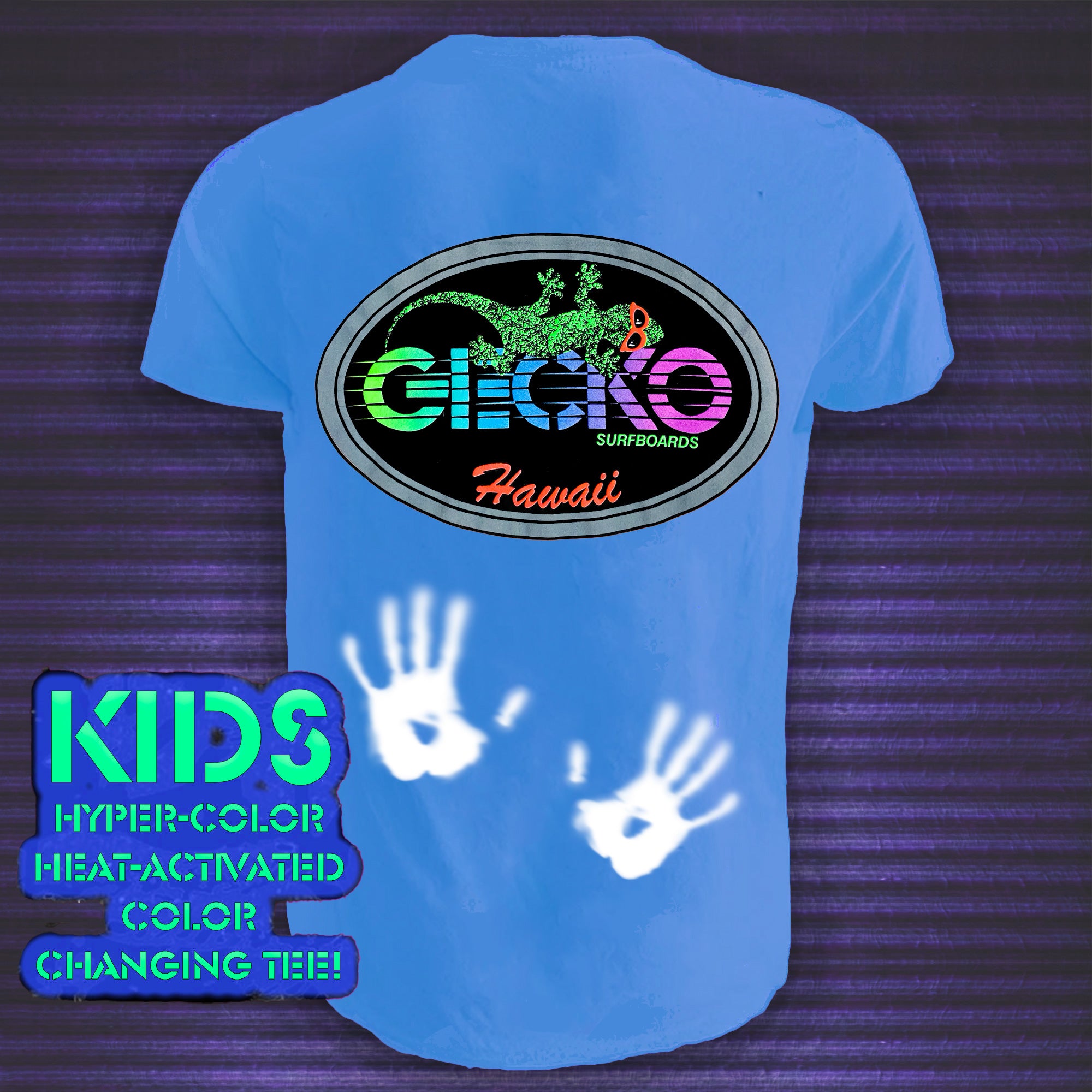 Kids Hyper Flash Blue to White Tee - Gecko Racing | Gecko Hawaii