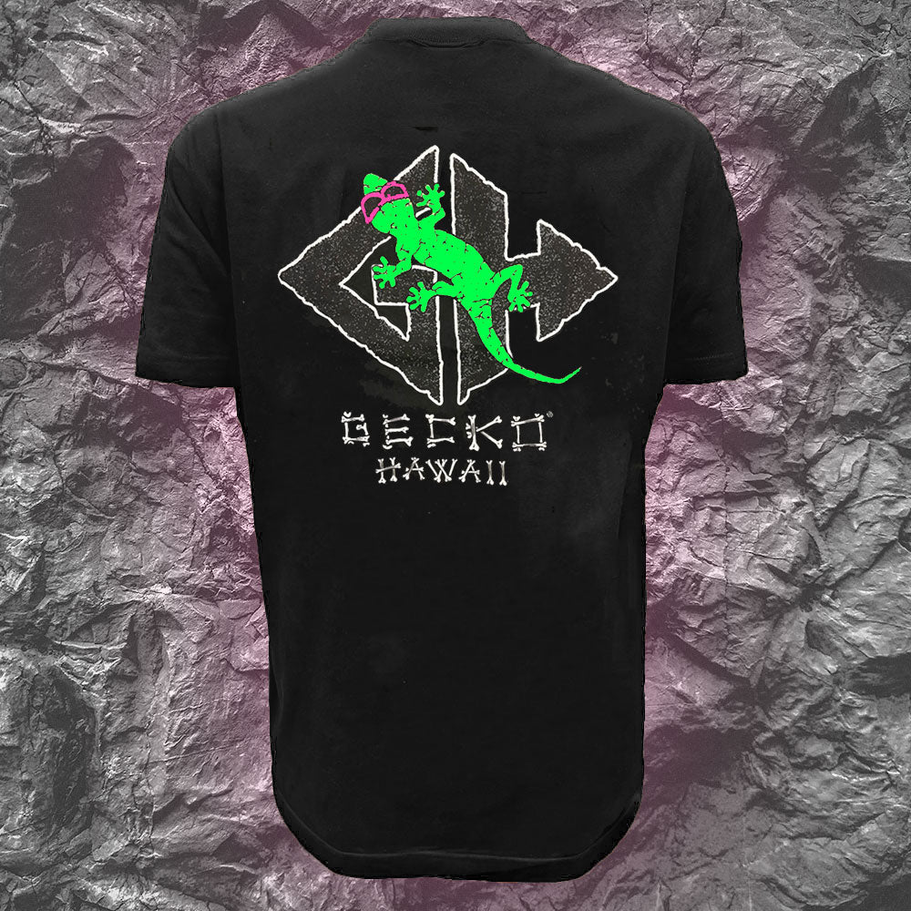Gecko Rock Logo '88 Black Beach Tee | Gecko Hawaii