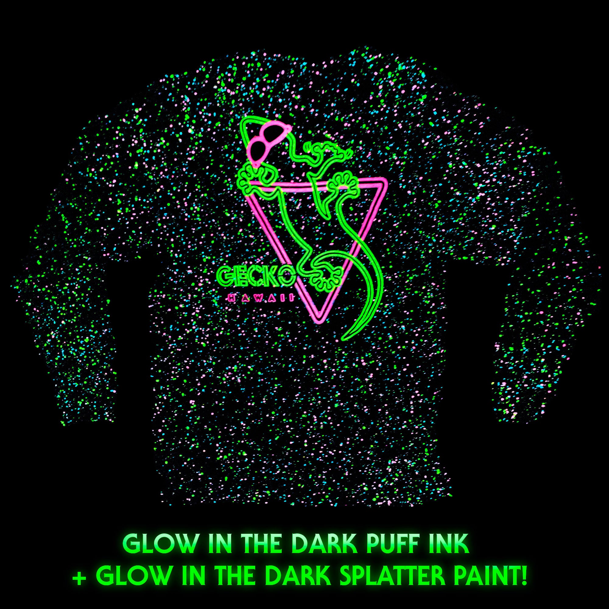 Limited Edition Glow In The Dark Retro Splatter | Gecko Hawaii