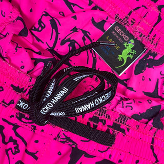 Hot Pink Gecko Wall '90's Beach Pants | Gecko Hawaii