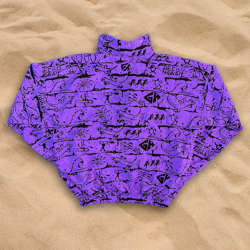 Iconic 1988 Gecko Wall Windbreaker - Deep Purple | Gecko Hawaii