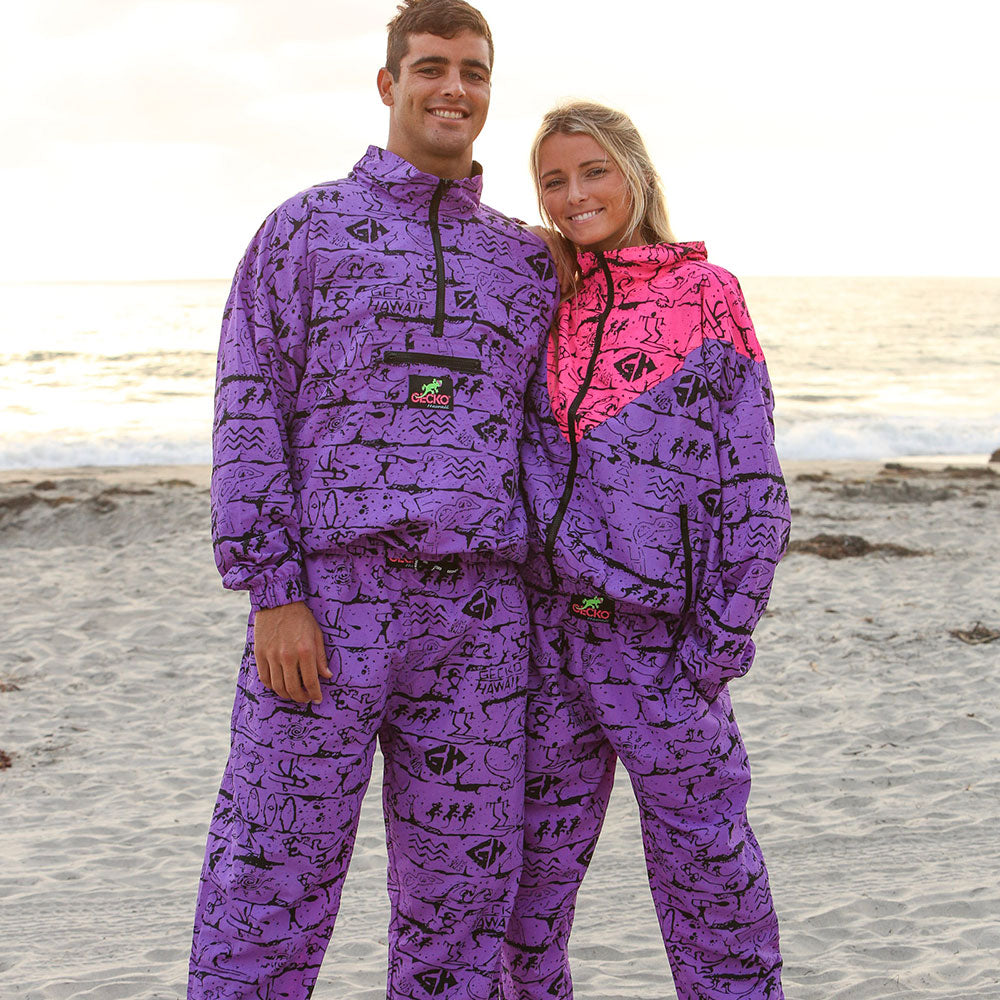 Iconic 1988 Gecko Wall Windbreaker - Deep Purple | Gecko Hawaii