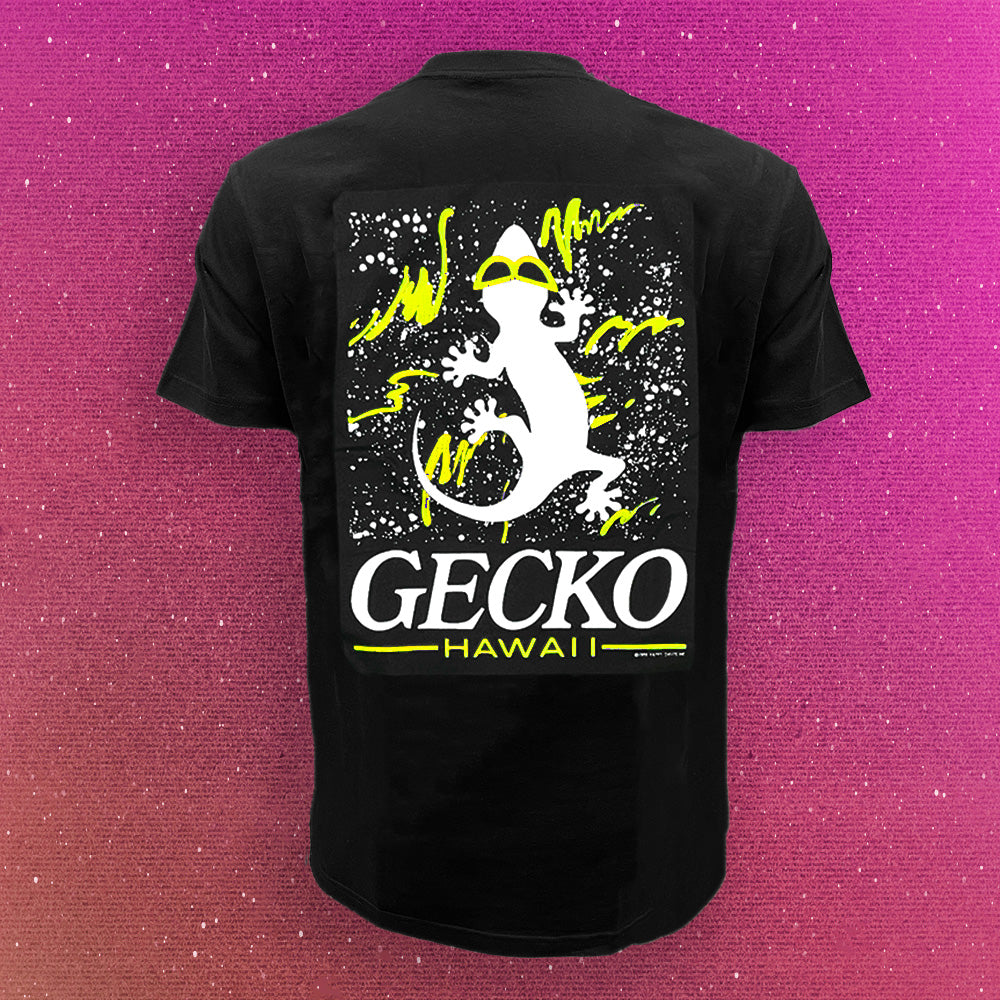 1988 Retro, Space Gecko Retro Surf Tee - Neon Yellow & Glow-In-The-Dark ...