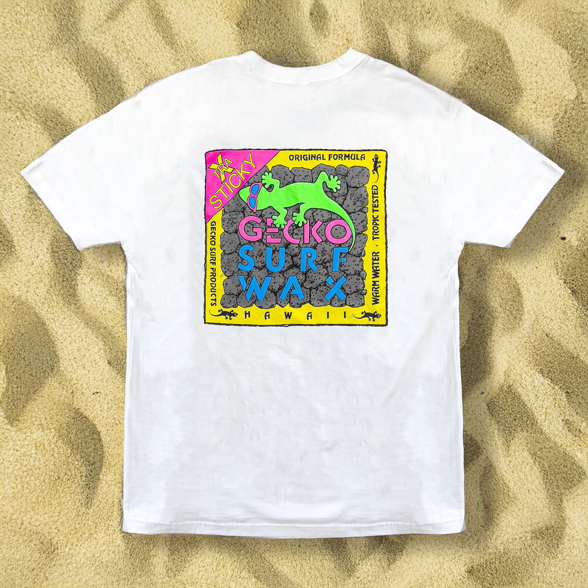 1988 Gecko Surf Wax - Original White Tee | Gecko Hawaii