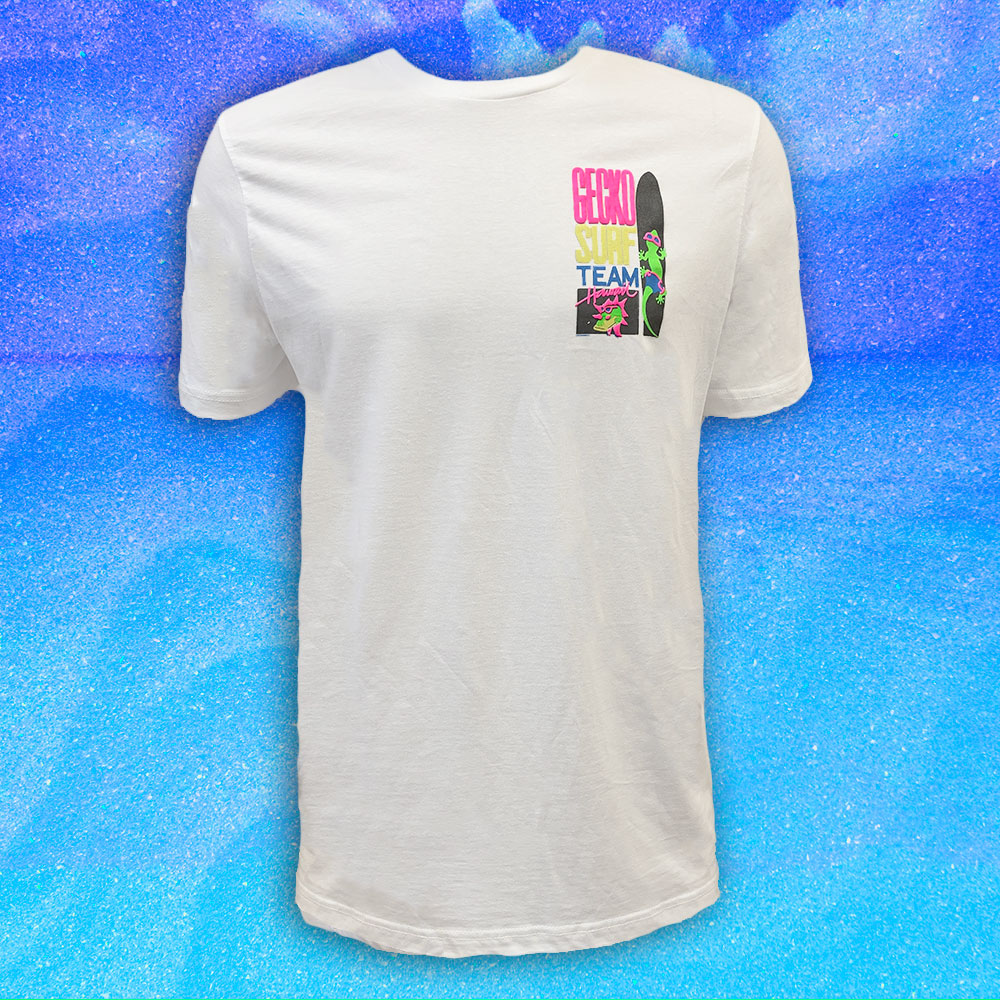 Gecko Surf Team '89 Classic White Beach Tee | Gecko Hawaii